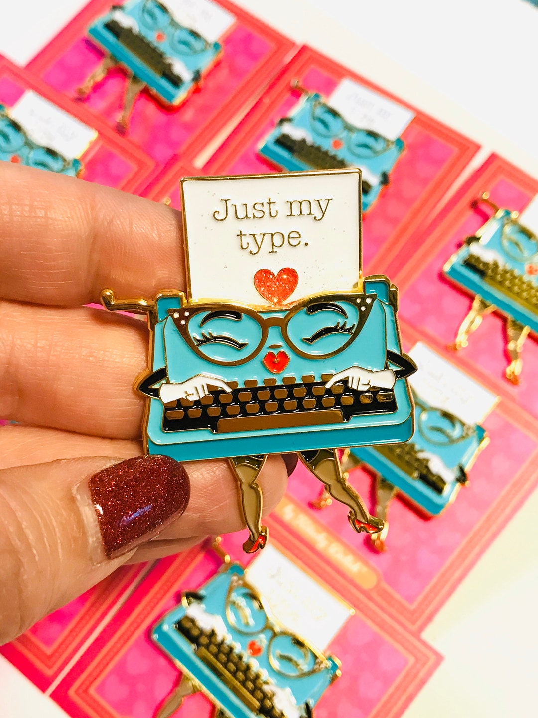 Just My Type, Moving Enamel Pin - Etsy