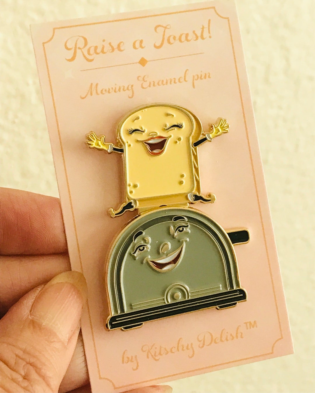 Raise a Toast, a Moving Enamel Pin! - Etsy