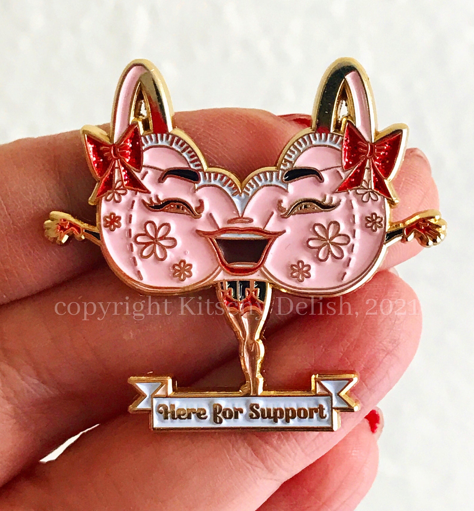 Support a Soft Enamel Pin With Glitter Highlights - Etsy