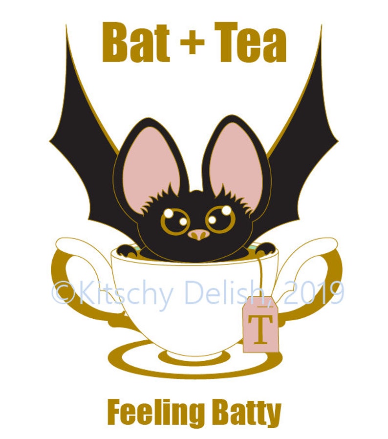 Bat Tea Soft Enamel Pin - Etsy