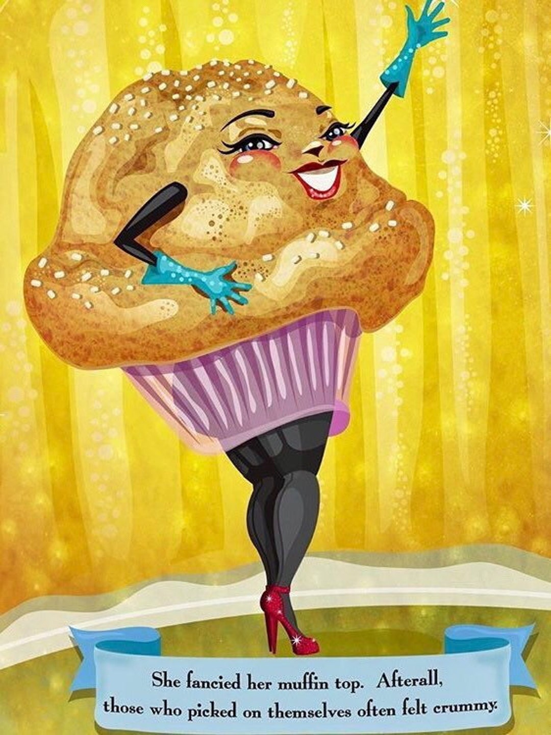 Muffin Top 5x7 Regular Print, Quirky Dessert Art, Kitchen Wall Hanging ...
