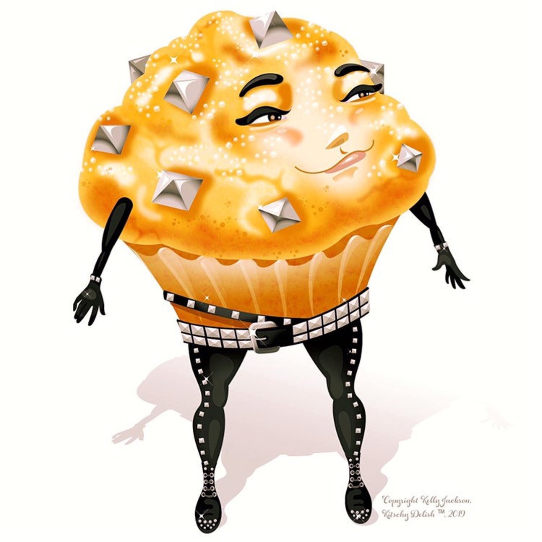 Stud Muffin Art Print: Quirky Foodie Illustration - Etsy