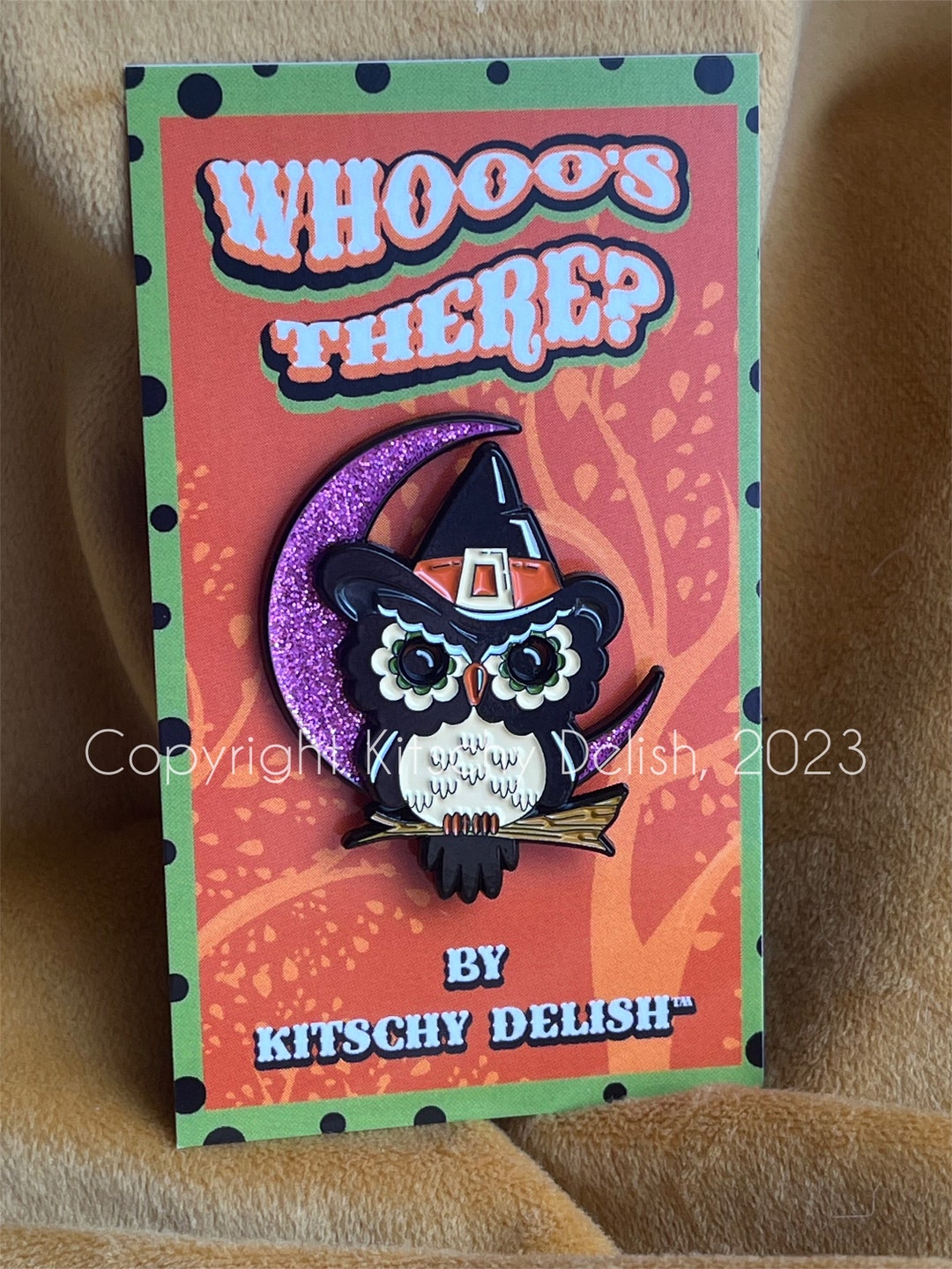 Witchy Owl, Sliding Soft Enamel Pin With Glitter - Etsy