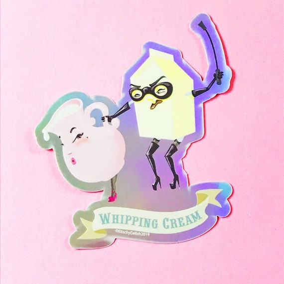Whipping Cream Holographic Vinyl Sticker 3 Wide - Etsy