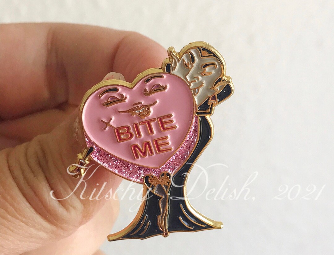 BITE ME, Soft Enamel Pin With Glitter! - Etsy