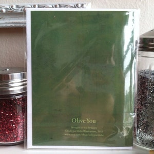 Olive You Blank Greeting Card - Etsy