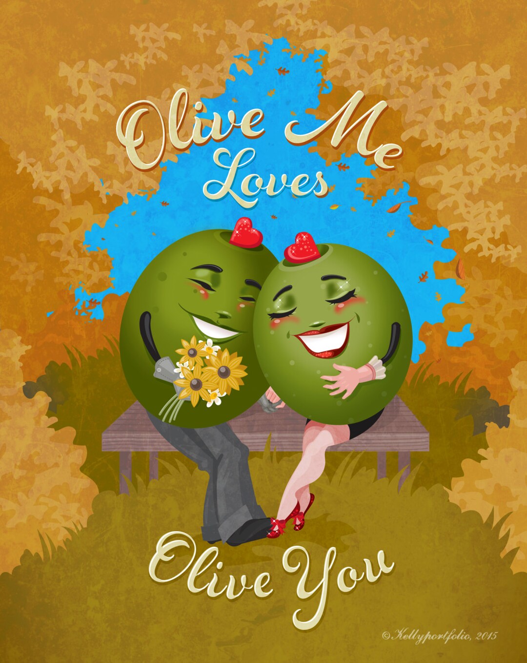 Olive Me Loves Olive You Regular Print, Original Home Decor, Retro ...