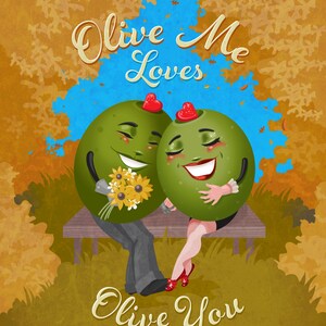 Olive Me Loves Olive You Regular Print, Original Home Decor, Retro ...