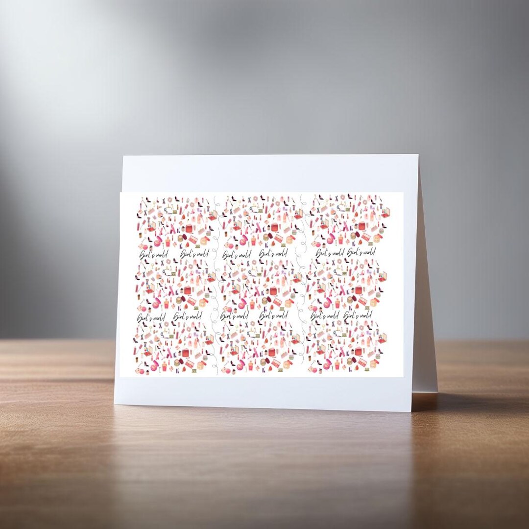 Printable Gift Wrapping Paper 'girl’s World' | Fun Pattern for Girls ...