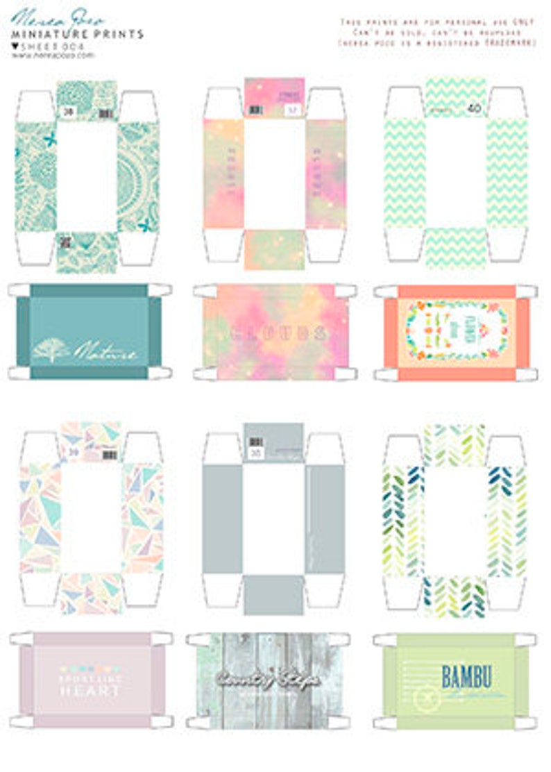 001-009 PRINTS to Make Your Own Miniatures DIY by Nerea Pozo (digital ...