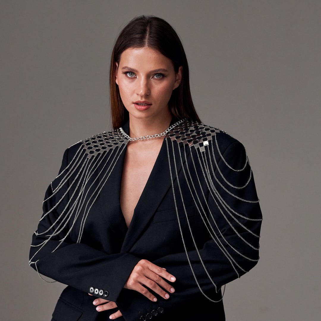 Shoulder Chainmail, Chainmail Jewelry, Chainmail Collar, Chain Mail ...