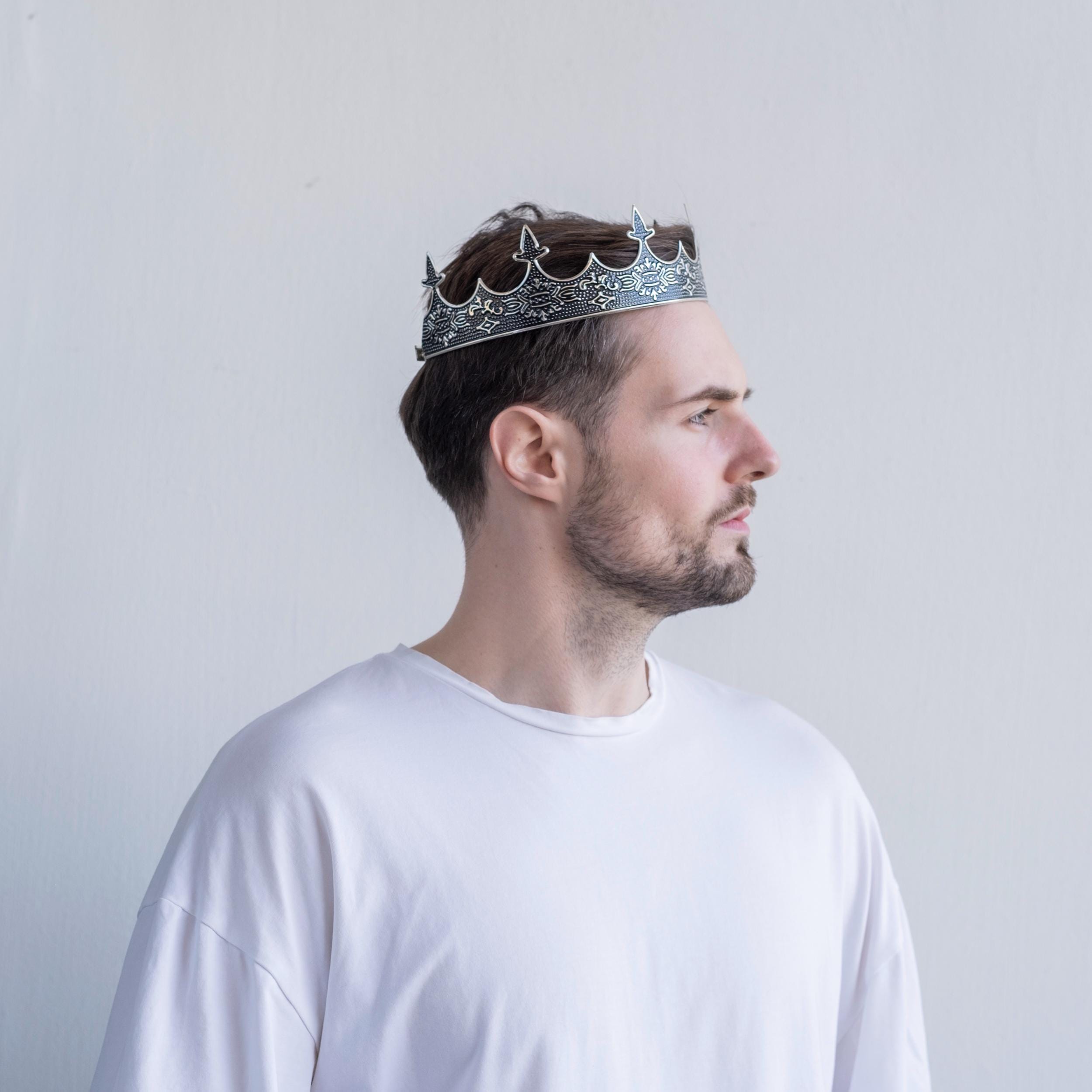 Metal Crown for Men, Mens Costume Crown, King Crown, Medieval Crown ...