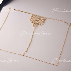 Gold Thong, Chain Thong, Chain Panty, Rhinestone Chain Bikini ...
