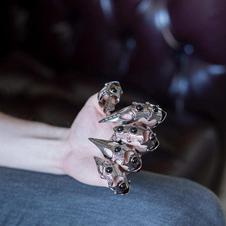 Goth Bracelet, Finger Claw, Skeleton Bracelet, Gothic Jewelry, Claw ...
