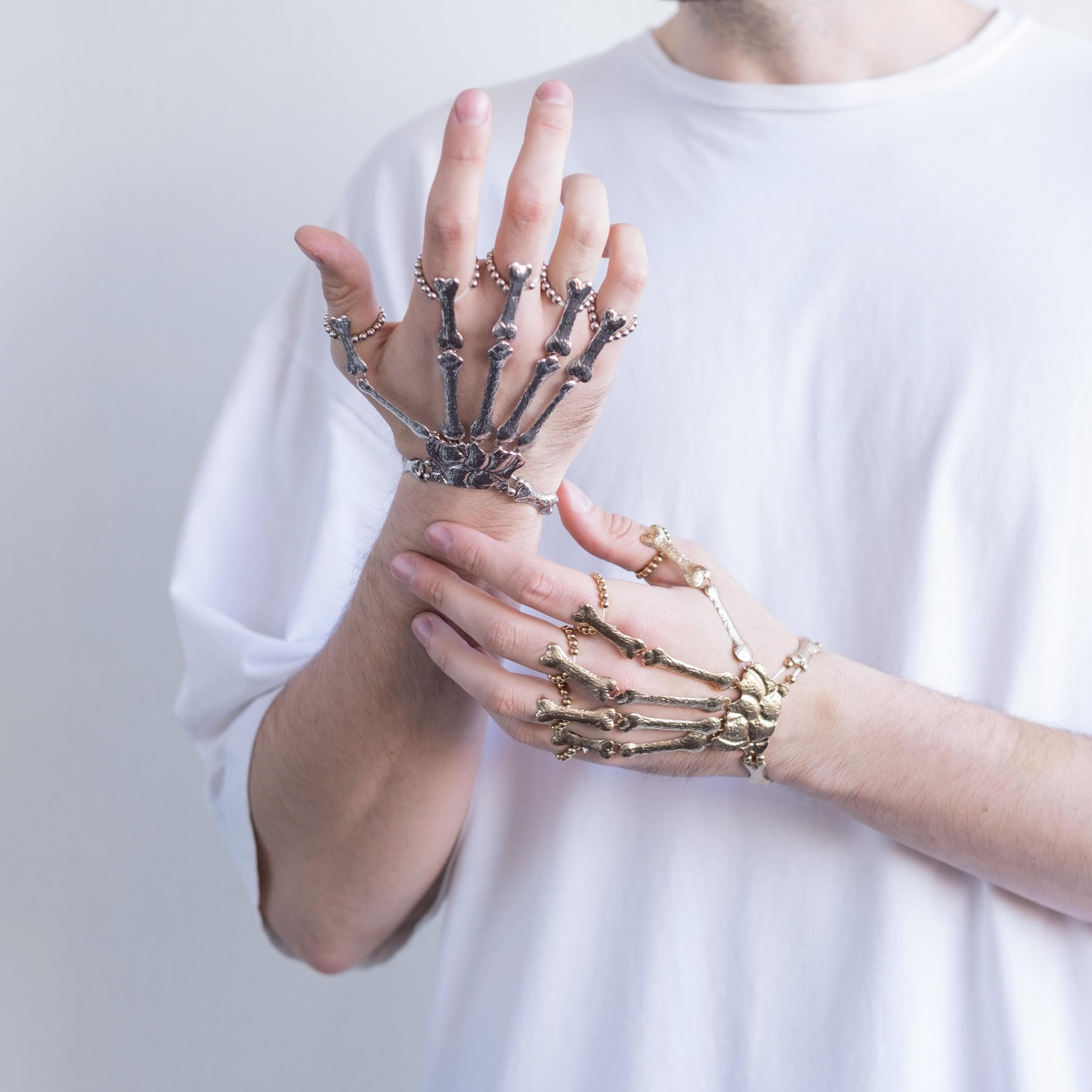 Skeleton Hand Bracelet, Gothic Skeleton Jewelry, Bone Hand Bracelet ...