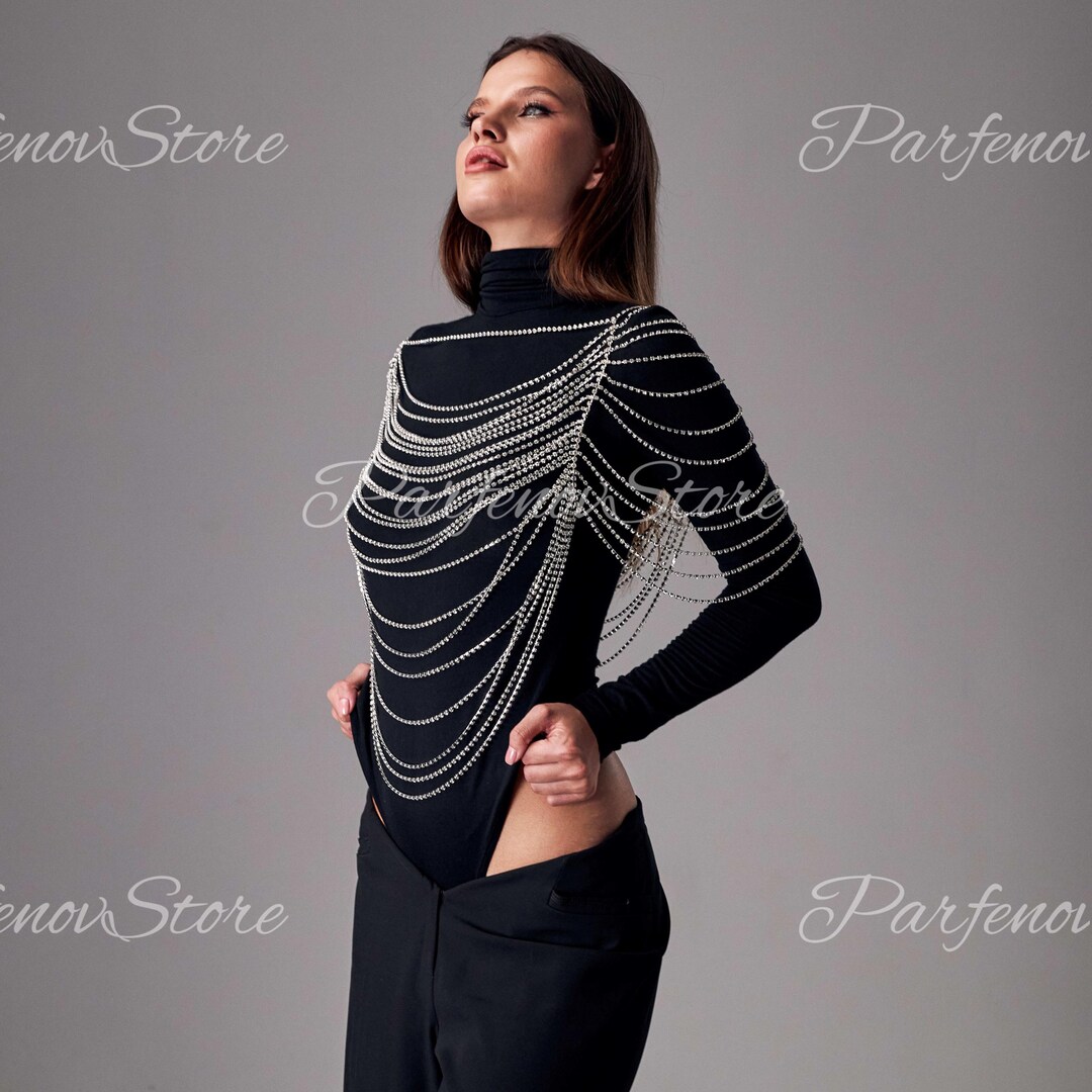 Bra Body Chain, Layered Chain Bra, Shoulder Chain Jewelry, Shoulder ...