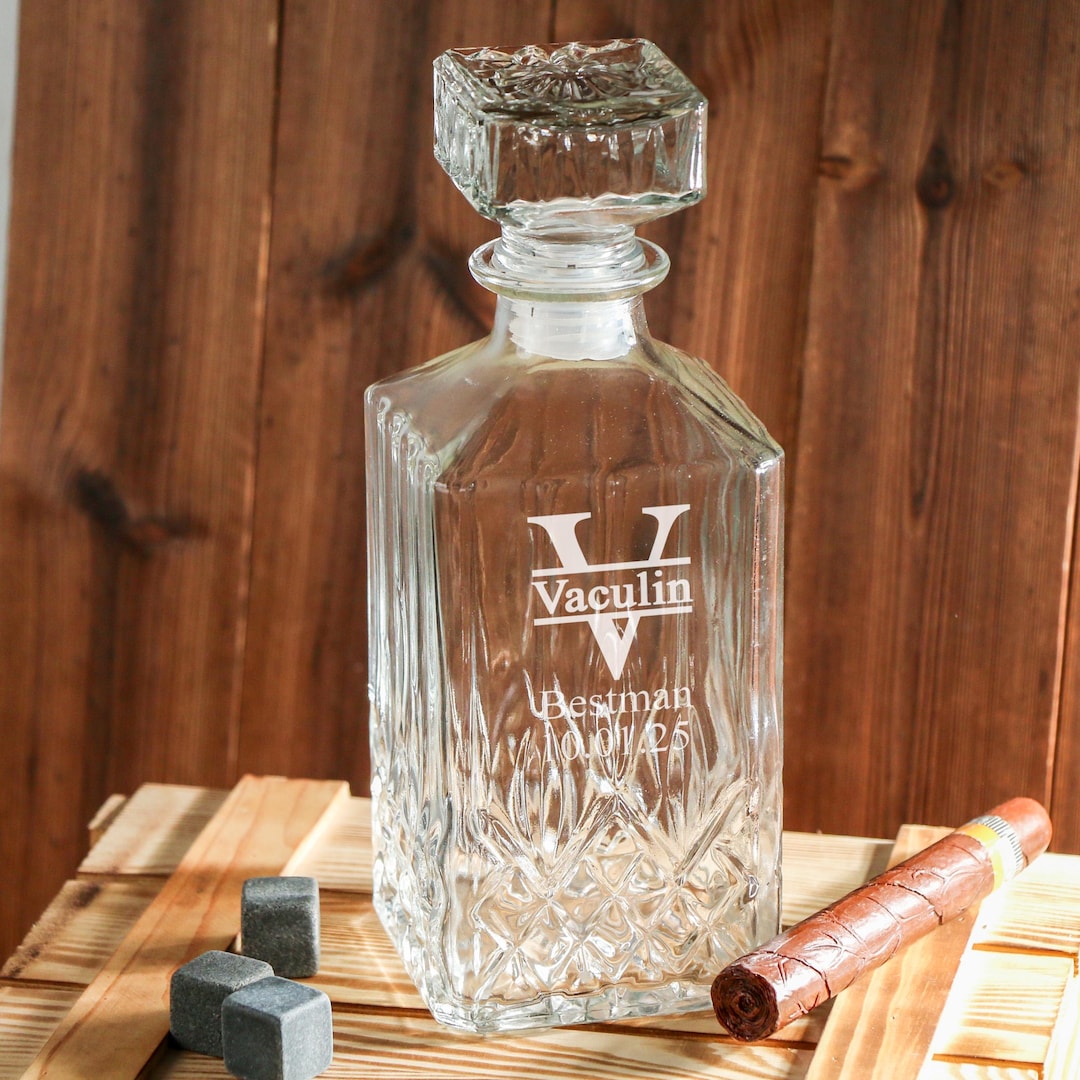 Personalized Whiskey Decanter Set, Customized Groomsmen Gifts, Laser ...