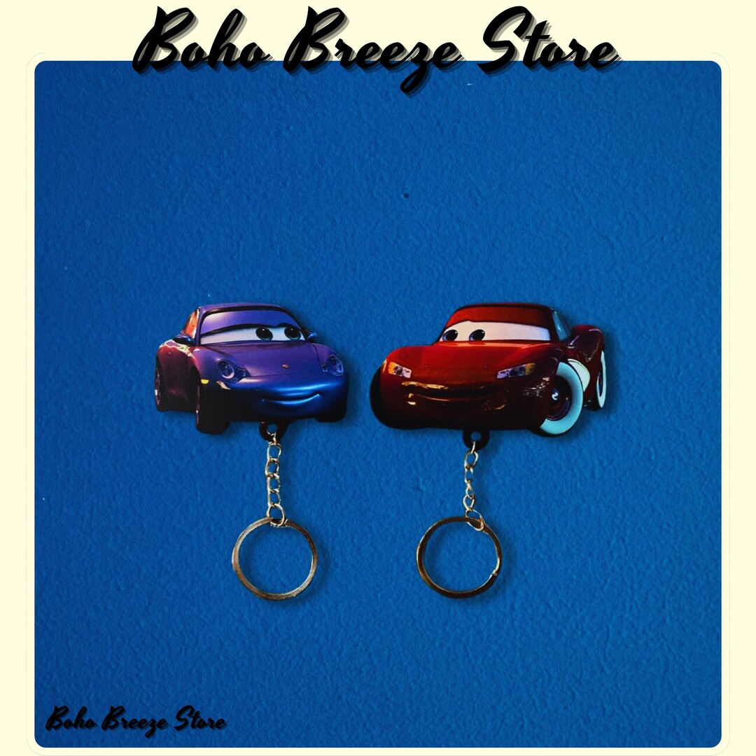 CARS Inspired Mcqueen and Sally Keychain Holder, Couple Keychain Holder ...