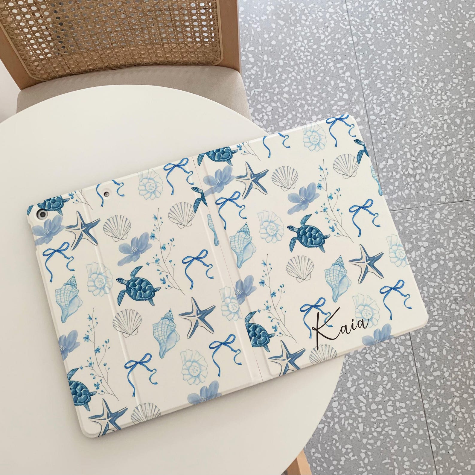 Blue Ocean Bow iPad Case for iPad Pro 12.9” 11” 2024, Air 6 5 4, Mini 6 ...