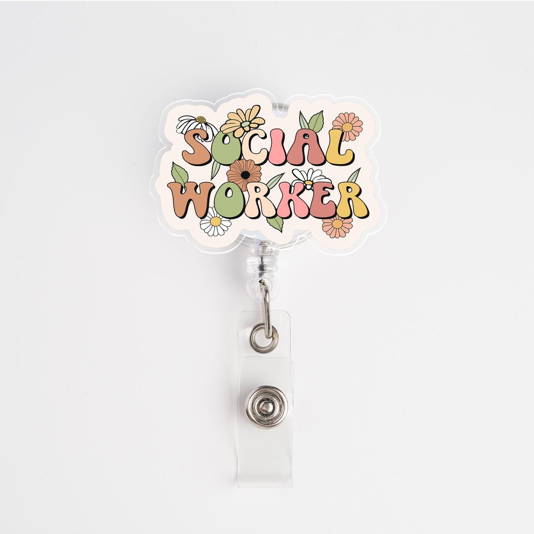 Social Worker Badge Reel, Mental Health Badge Reel, Social Worker Gift ...
