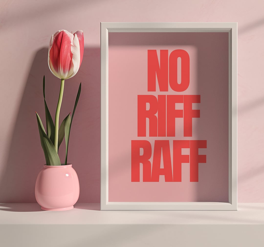 No Riff Raff Typography Print: Contemporary Wall Art - Etsy