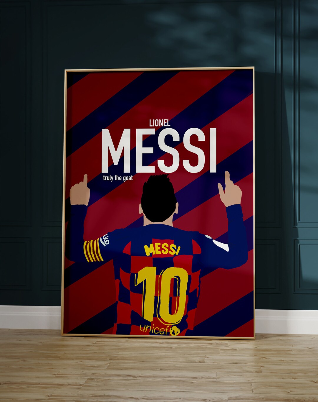 Lionel Messi Barcelona 'the Goat' Original Print, Hand Drawn Digital ...