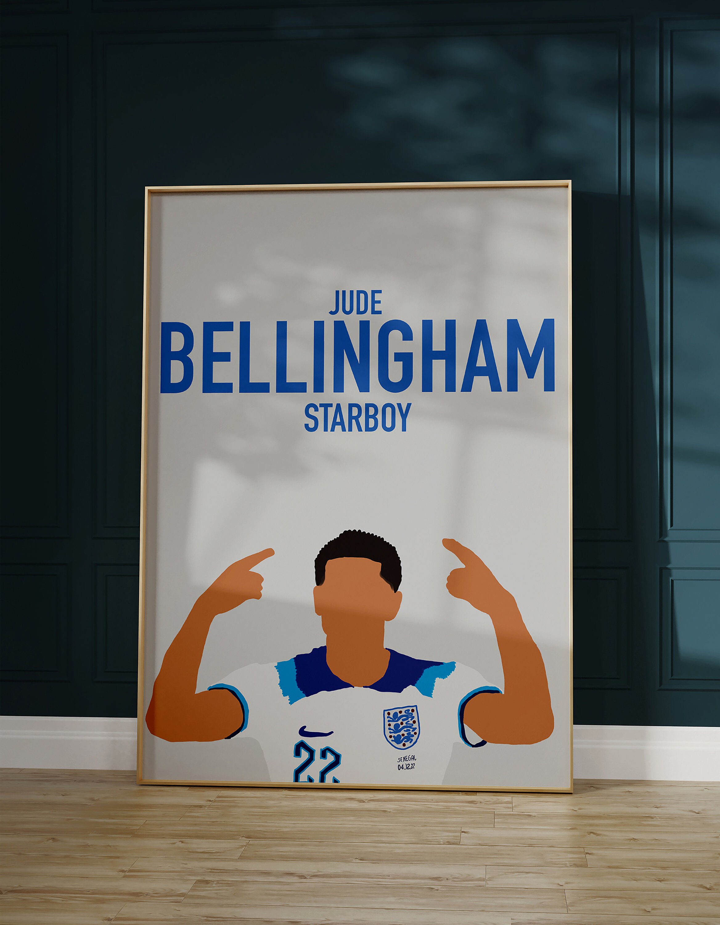 Jude Bellingham England Kit Football Print Hand Drawn - Etsy