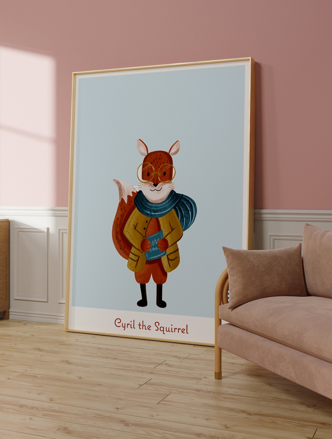 Cyril the Squirrel - Kids Character Bedroom Illustration, Art Print ...