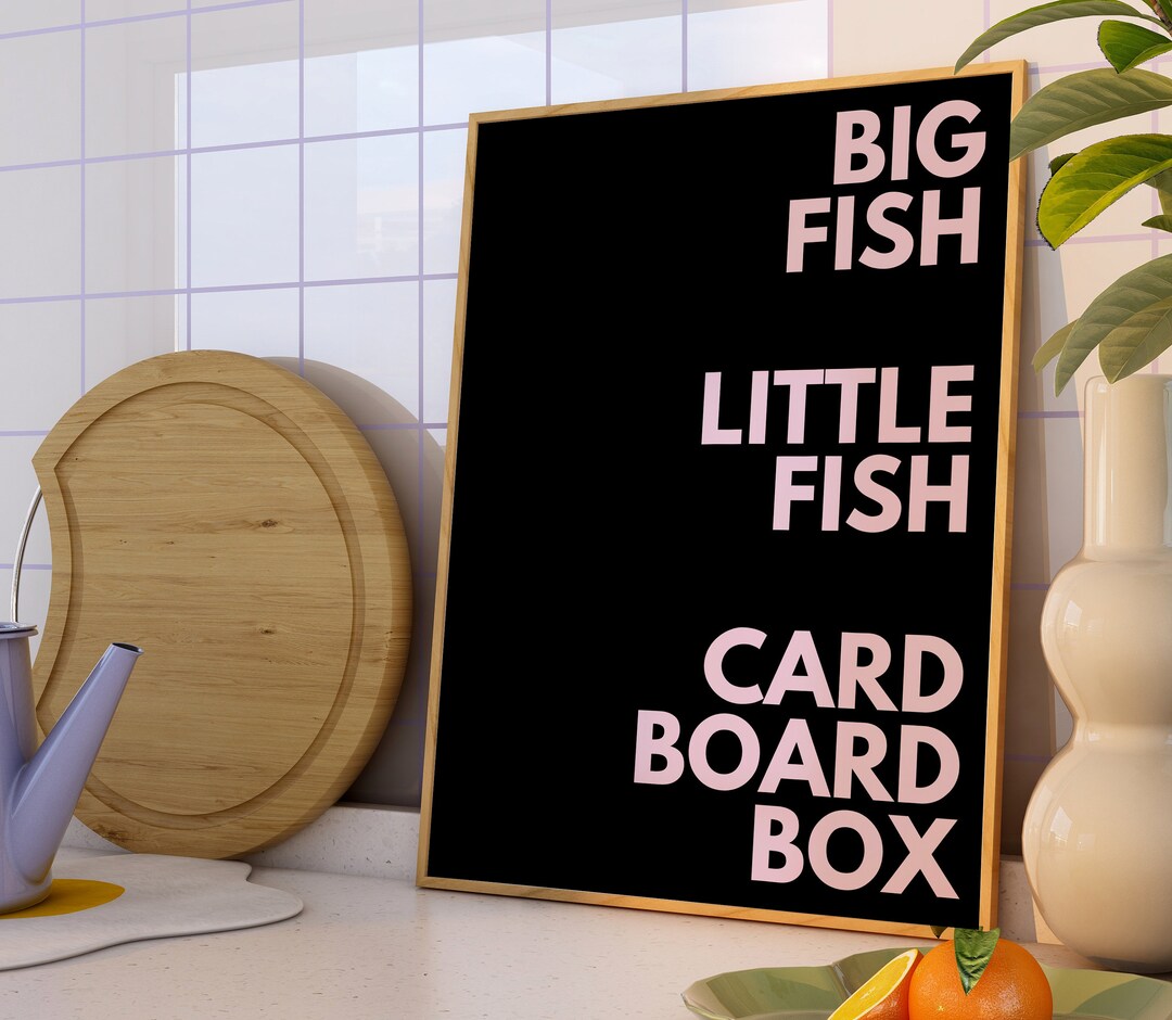 Big Fish Little Fish Cardboard Box Print: 90's Rave Art - Etsy