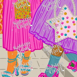 Frilly Heels Original Digital Fashion Illustration, Art Print, Wall ...