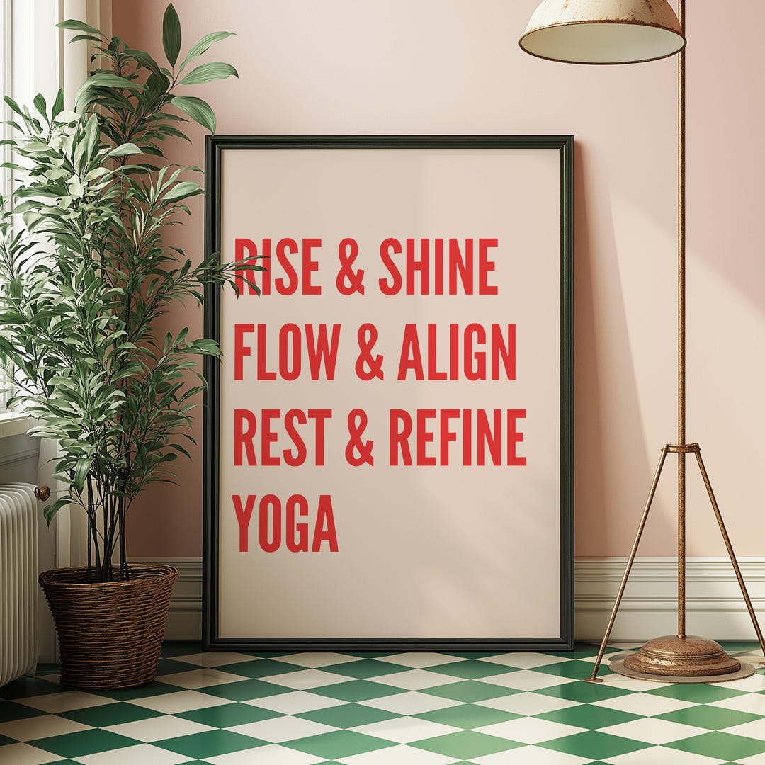 Rise & Shine - Yoga, Wellbeing, Mindful, Wall Art, Original Print, Art ...