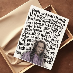 Benjamin Zephaniah People Need People, Poem, Original Print, Hand Drawn ...
