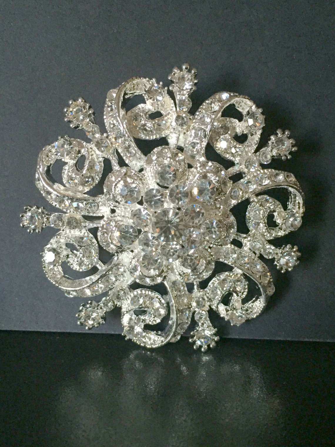 Rhinestone Brooch Crystal Brooch Vintage Style Brooch | Etsy