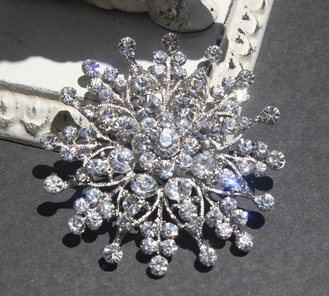 Brooch Pin - Rhinestone Brooch - - Perfect for Bridal Bouquets - Bridal ...