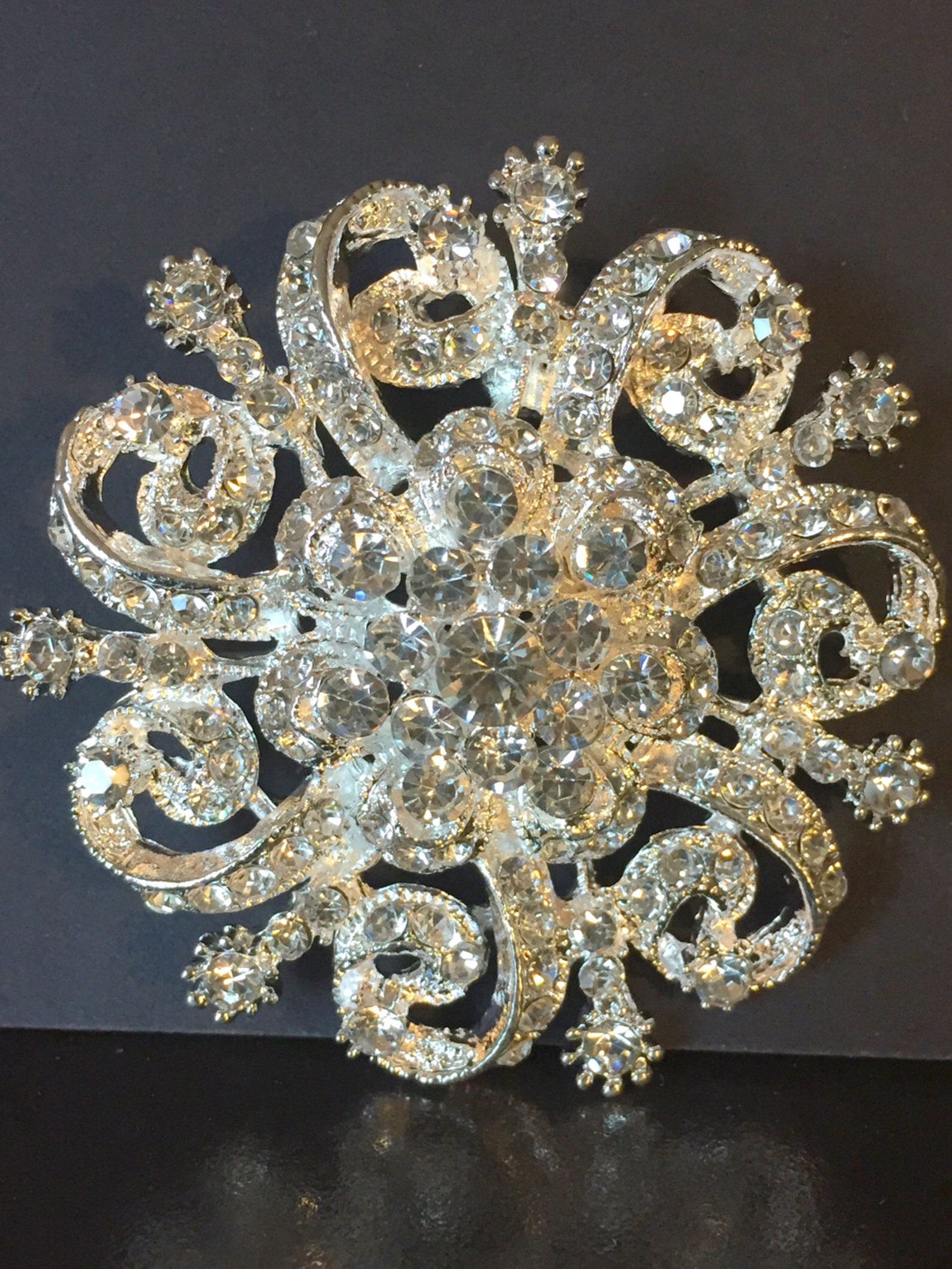 Rhinestone Brooch Crystal Brooch Vintage Style Brooch | Etsy