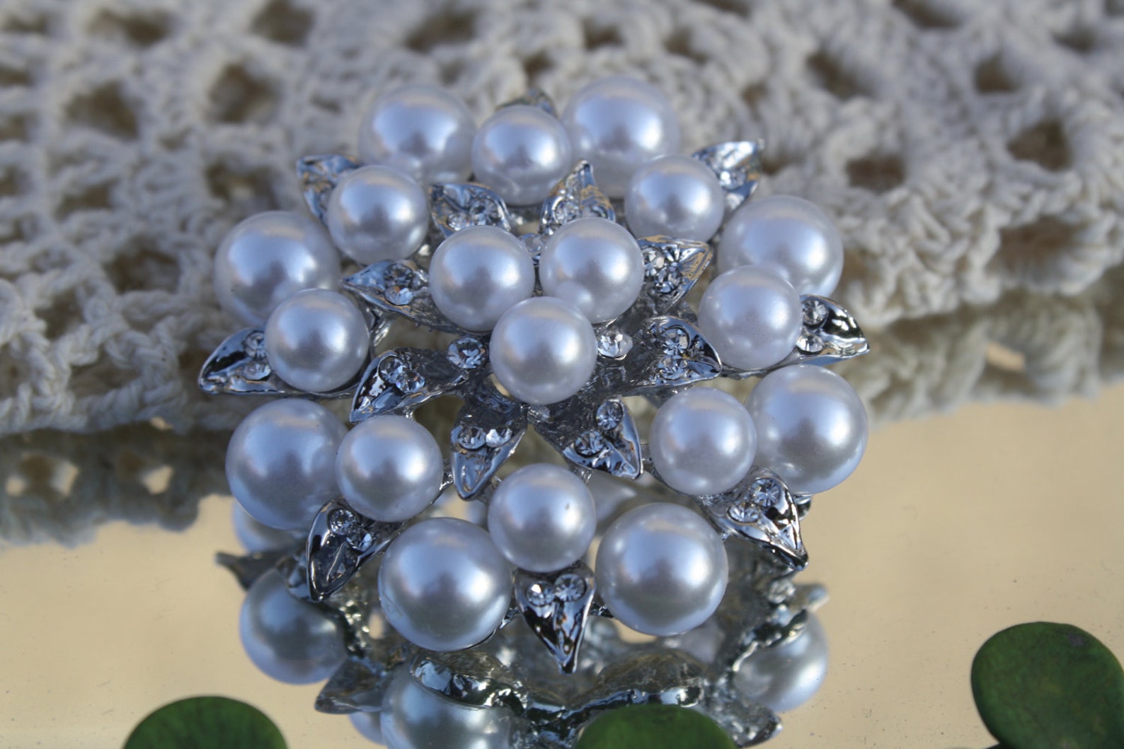 Rhinestone Brooch Pin Pearl Brooch Pin - Rhinestone Pearl Crystal ...