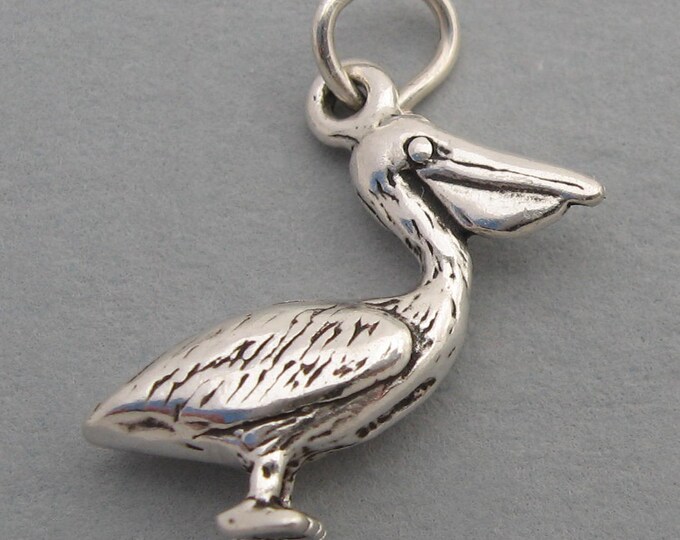 PELICAN BIRD 3D Solid Sterling Silver 925 Charm Pendant Sc280 - Etsy