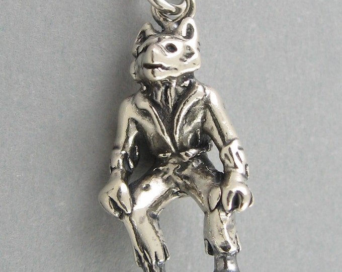 WOLFMAN WEREWOLF HALLOWEEN Solid Sterling Silver 925 Charm Pendant 3D ...