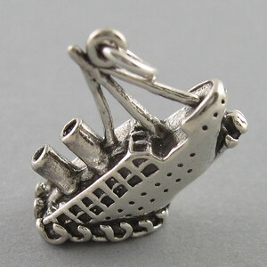 TITANIC SINKING SHIP Solid Sterling Silver 925 Charm Pendant - Etsy