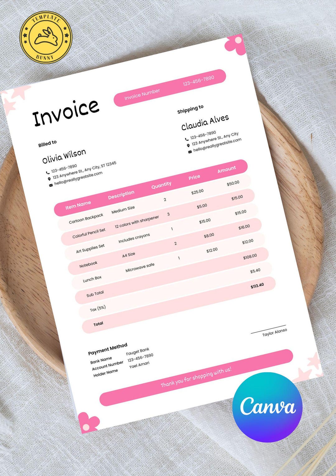 Editable Order Form Template, Invoice Template Editable , Order Form ...