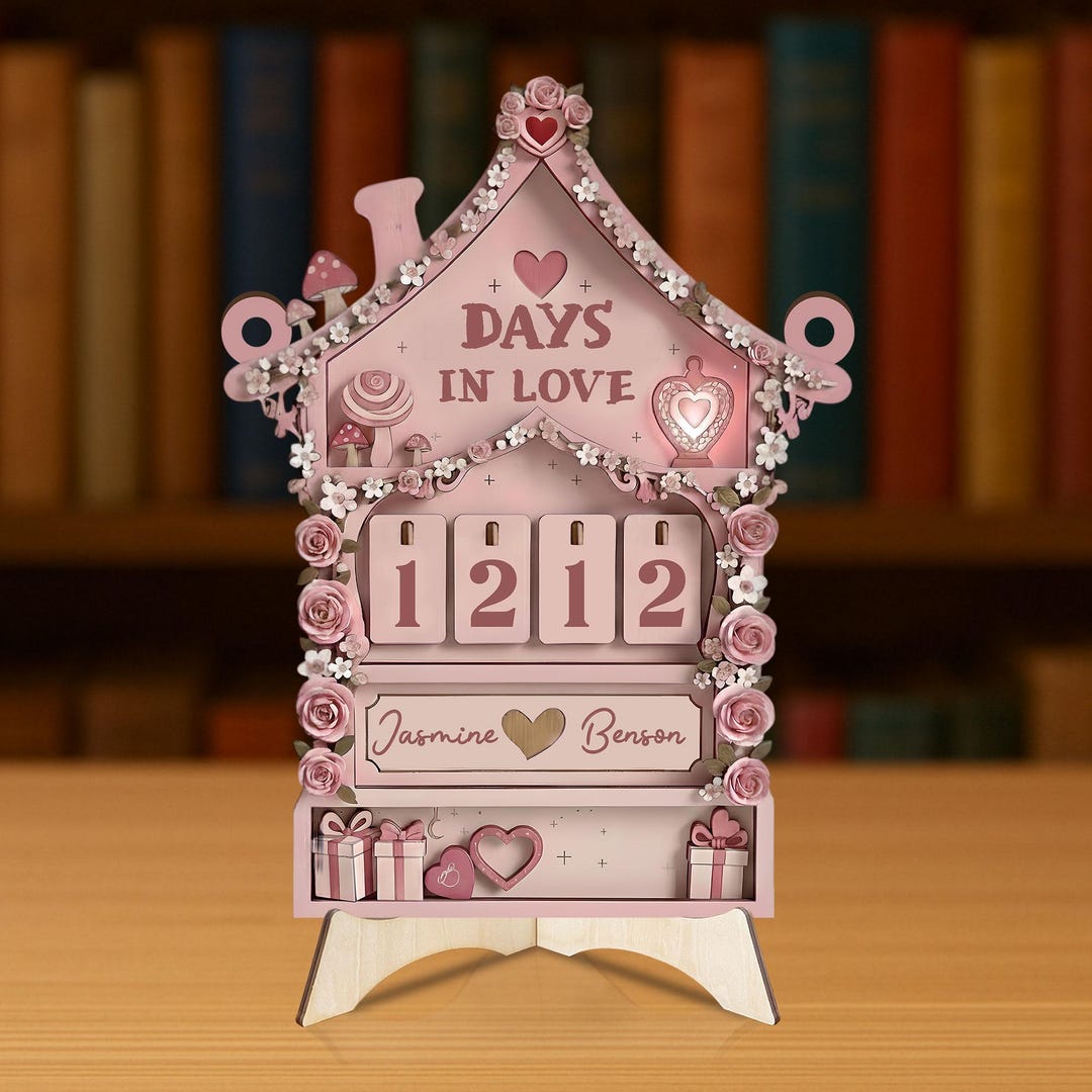 Customized Couple Days Counter Sign, Romantic Cottage Love Day Tracker ...