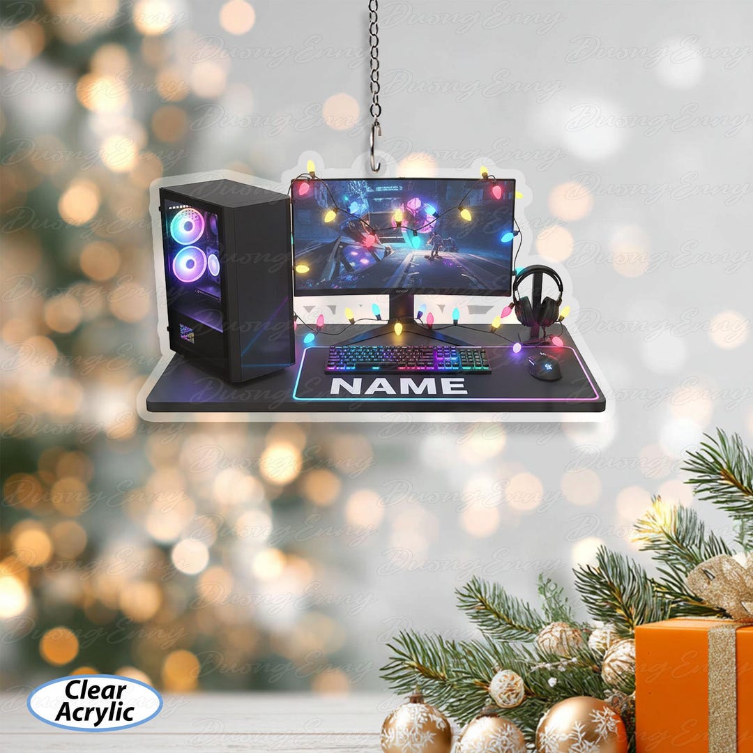 Custom Gaming Pc Ornament With Your Name, Loved Gaming Computer ...