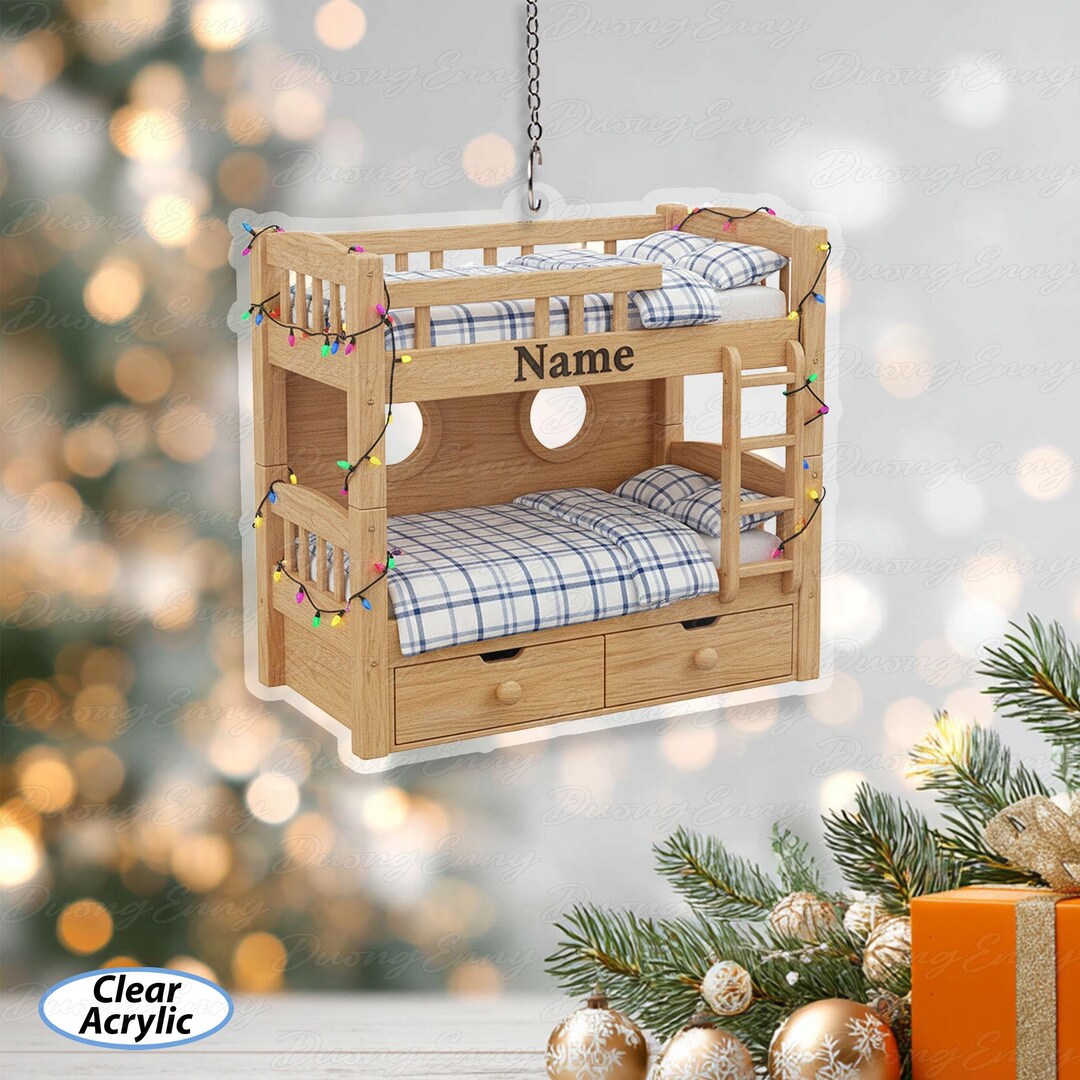 Customized Bunk Bed Ornament for Family, Bunk Bed Ornament With Lights ...