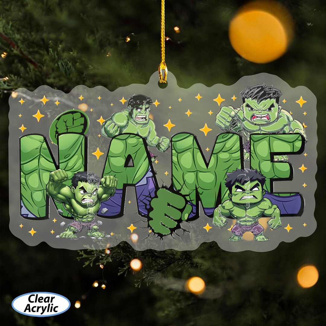 Personalized Hulk Ornament With Name, Avengers Hulk Christmas Ornament ...