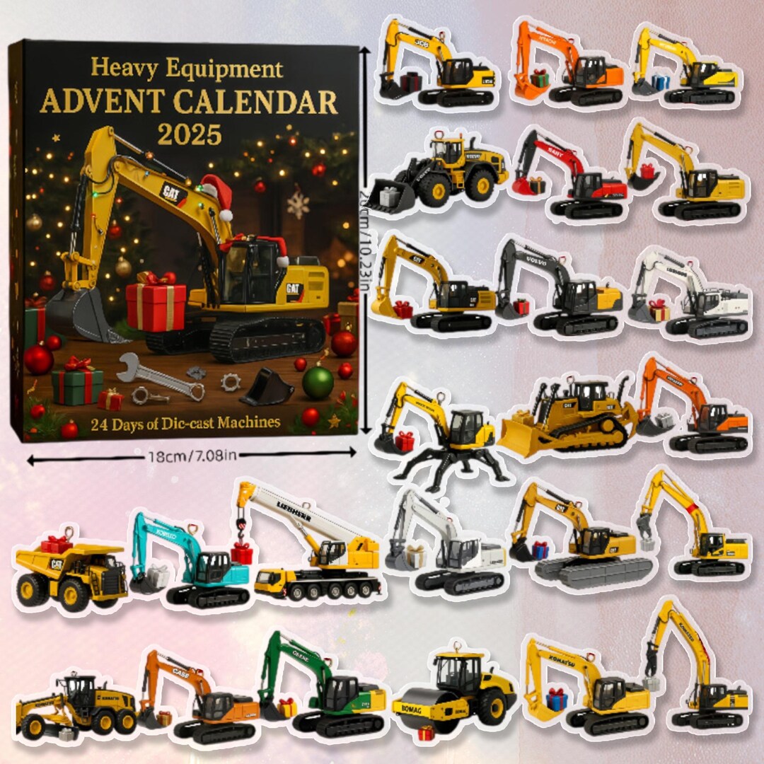 Christmas Heavy Equipment Advent Calendar 2025, Trucks Set 24-day ...