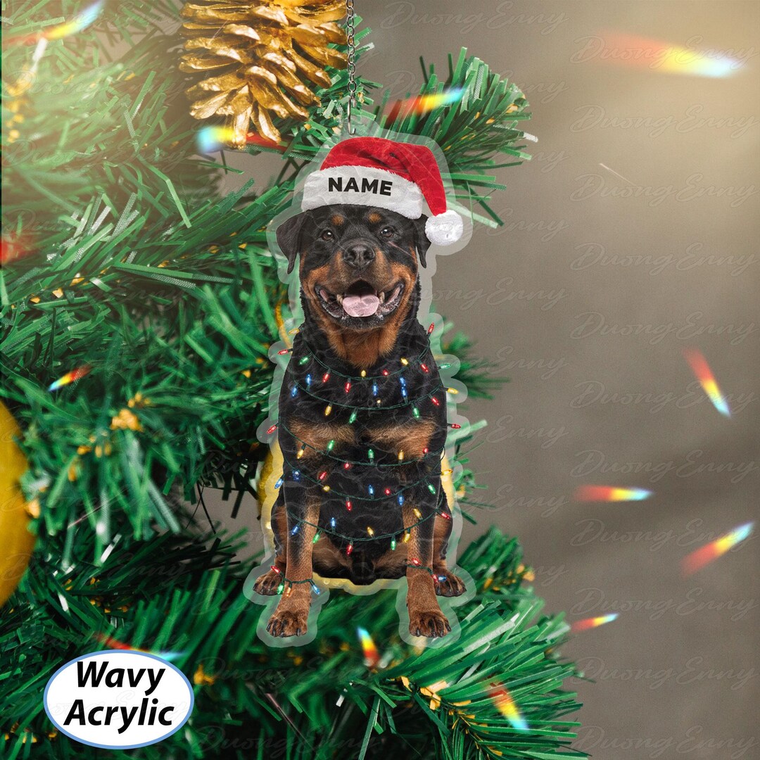 Unique Rottweiler Ornament for Dog Lover, Custom Dog Holiday Ornament ...