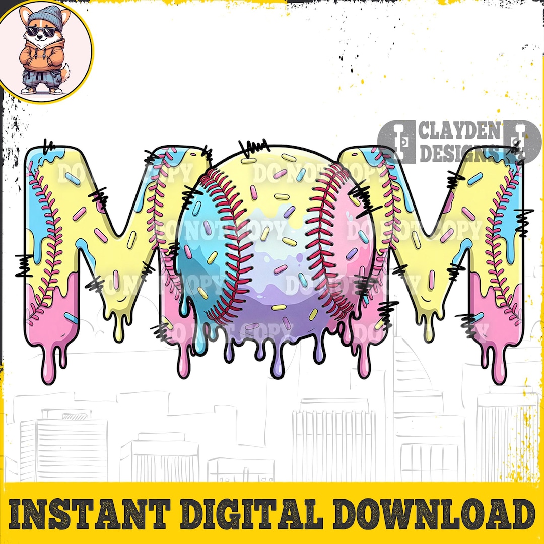 BASEBALL MOM Drip PNG, Play Day, Baseball Shirt ,baseball Mom ...