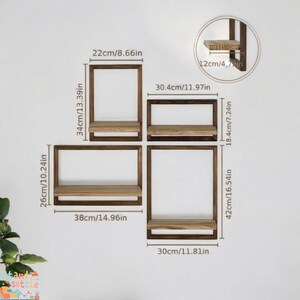Modern 4-piece Wooden Wall Shelf Set – Stylish Floating Shelves for ...