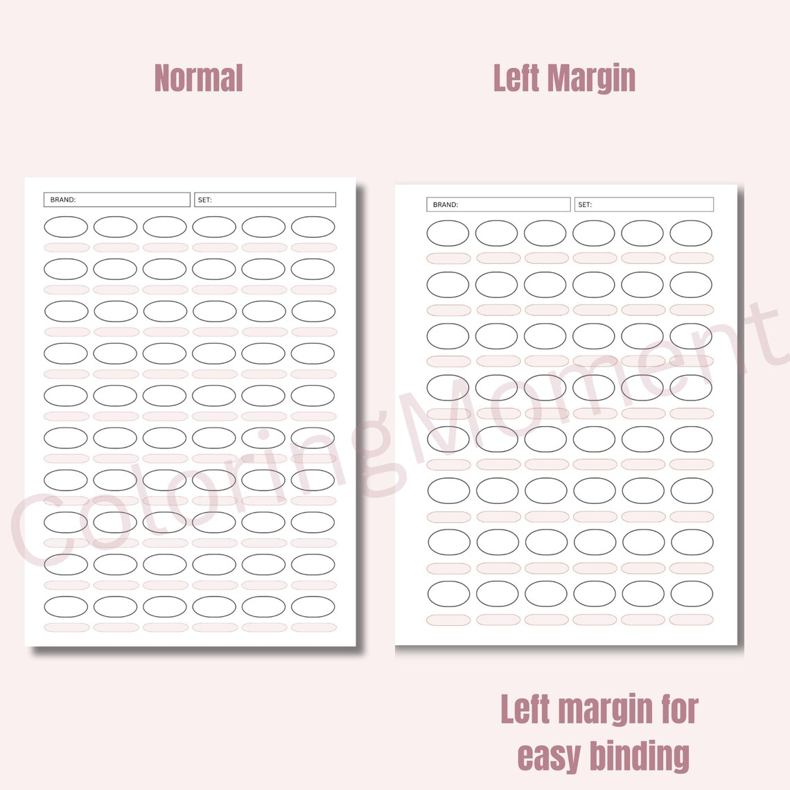 Digital Color Swatch Template, Alcohol Marker Swatch Chart, Printable ...