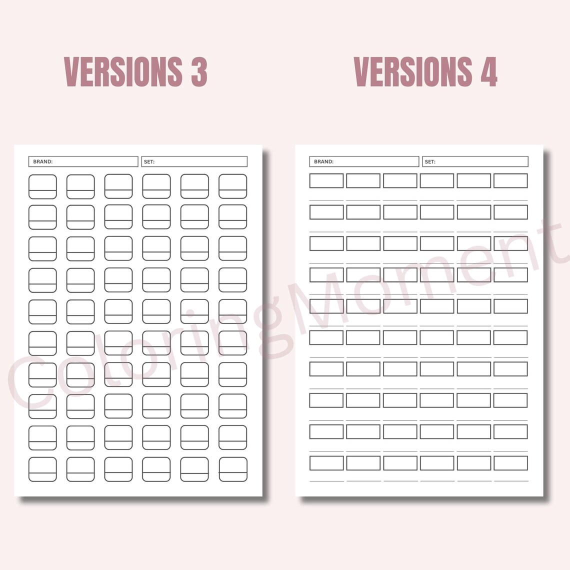 Printable Coloring Swatch Chart, Alcohol Marker Color Sheet, Color ...